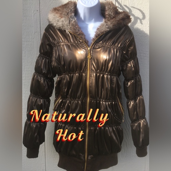 naturally hot | Jackets & Coats | Naturally Hot Metallic Bronze Gold ...